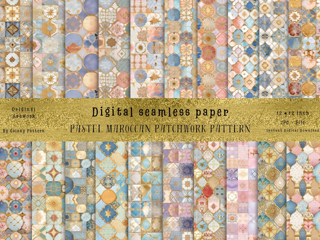 30 Beautiful Pastel Moroccan Seamless Patterns - Perfect for DIY ...