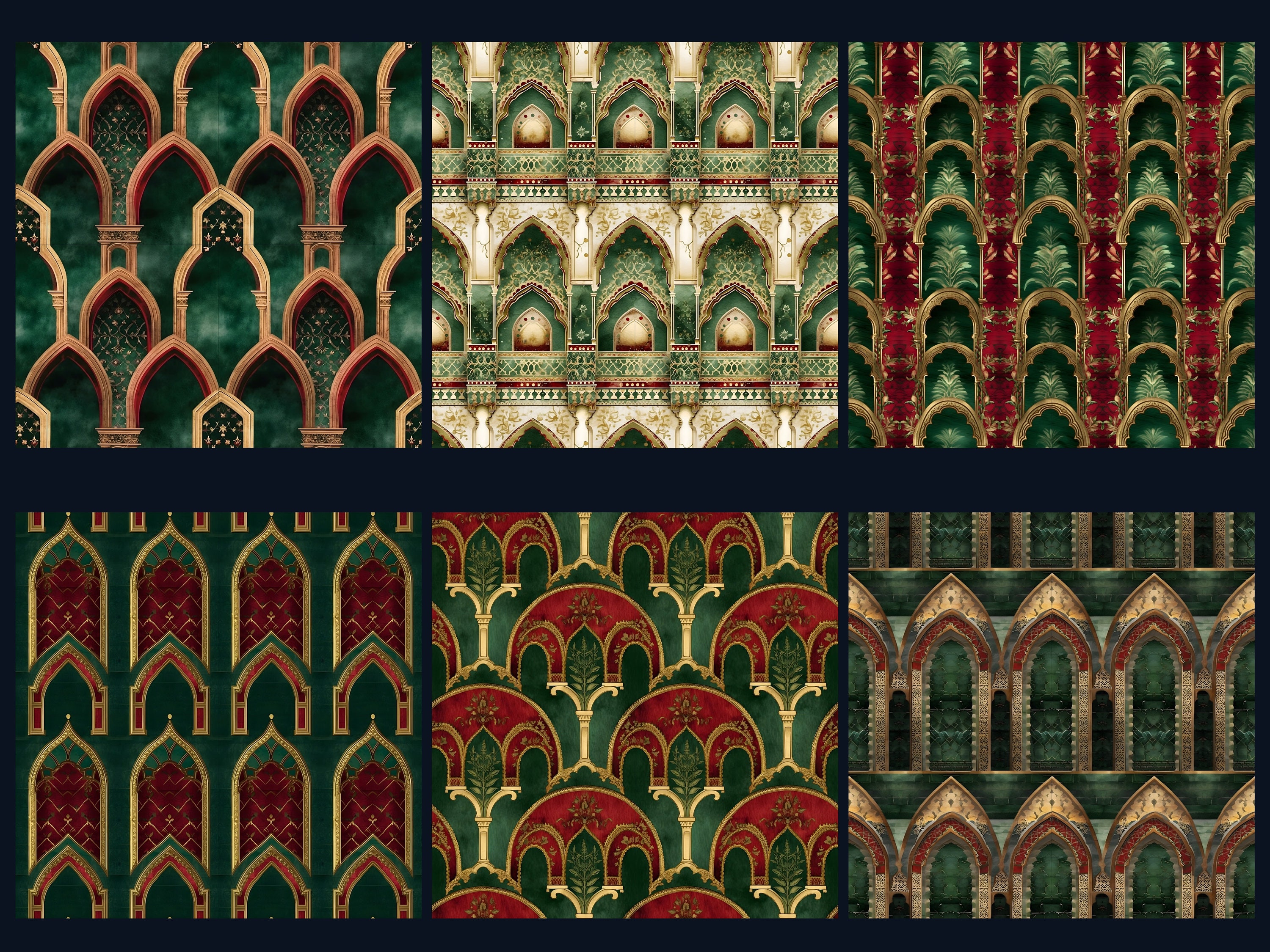 Arabian Palace Seamless Patterns Bundle: 25+1 Bonus Majestic Designs ...