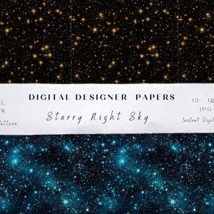 Starry Night Background, Digital Paper, SEAMLESS Pattern, Stardust ...