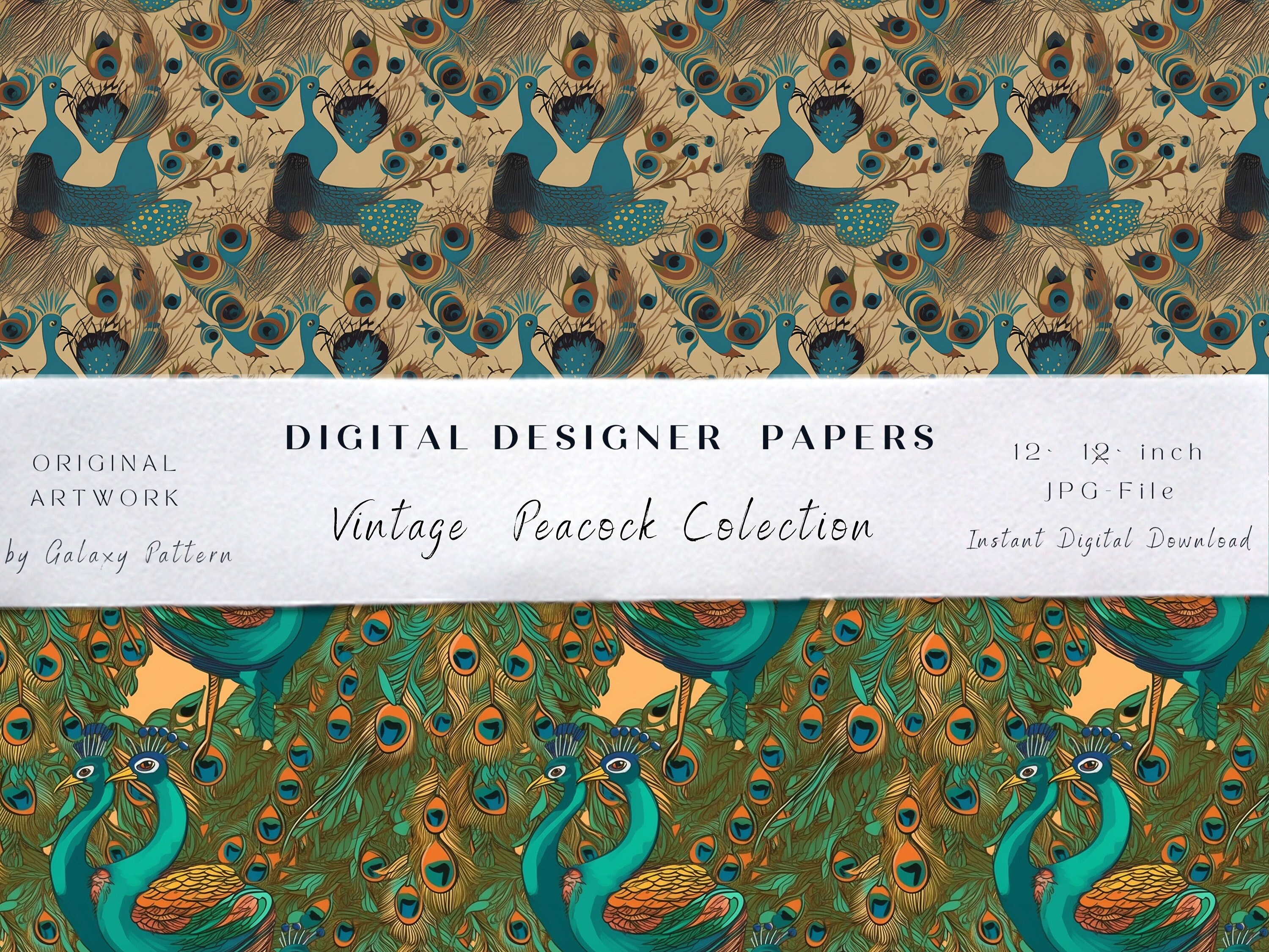 10 Vintage Peacock Seamless Digital Paper for Commercial Use - Etsy