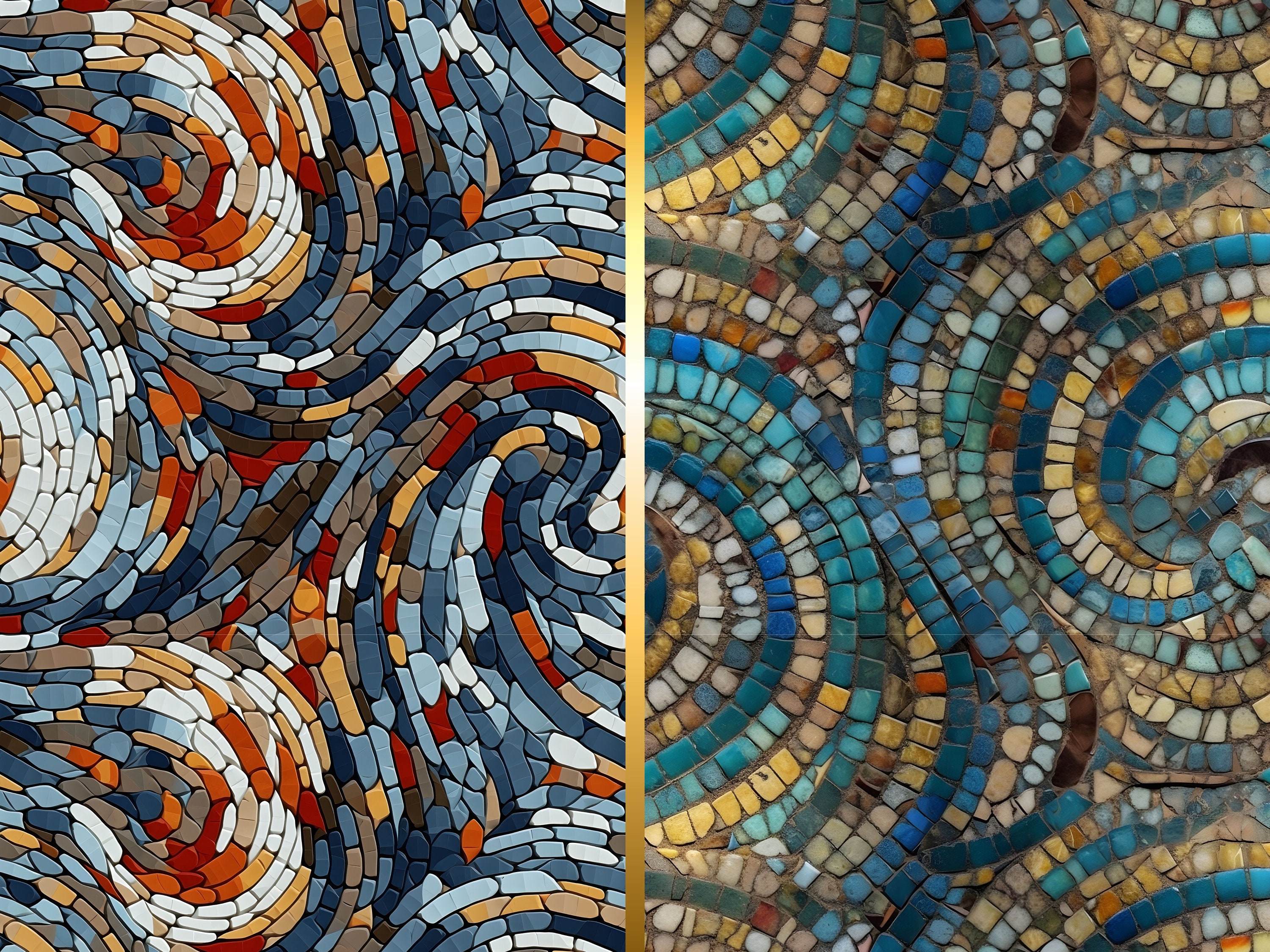 Gemstone Mosaic Swirl Digital Paper + Bonus Suprise. Seamless Jewel ...
