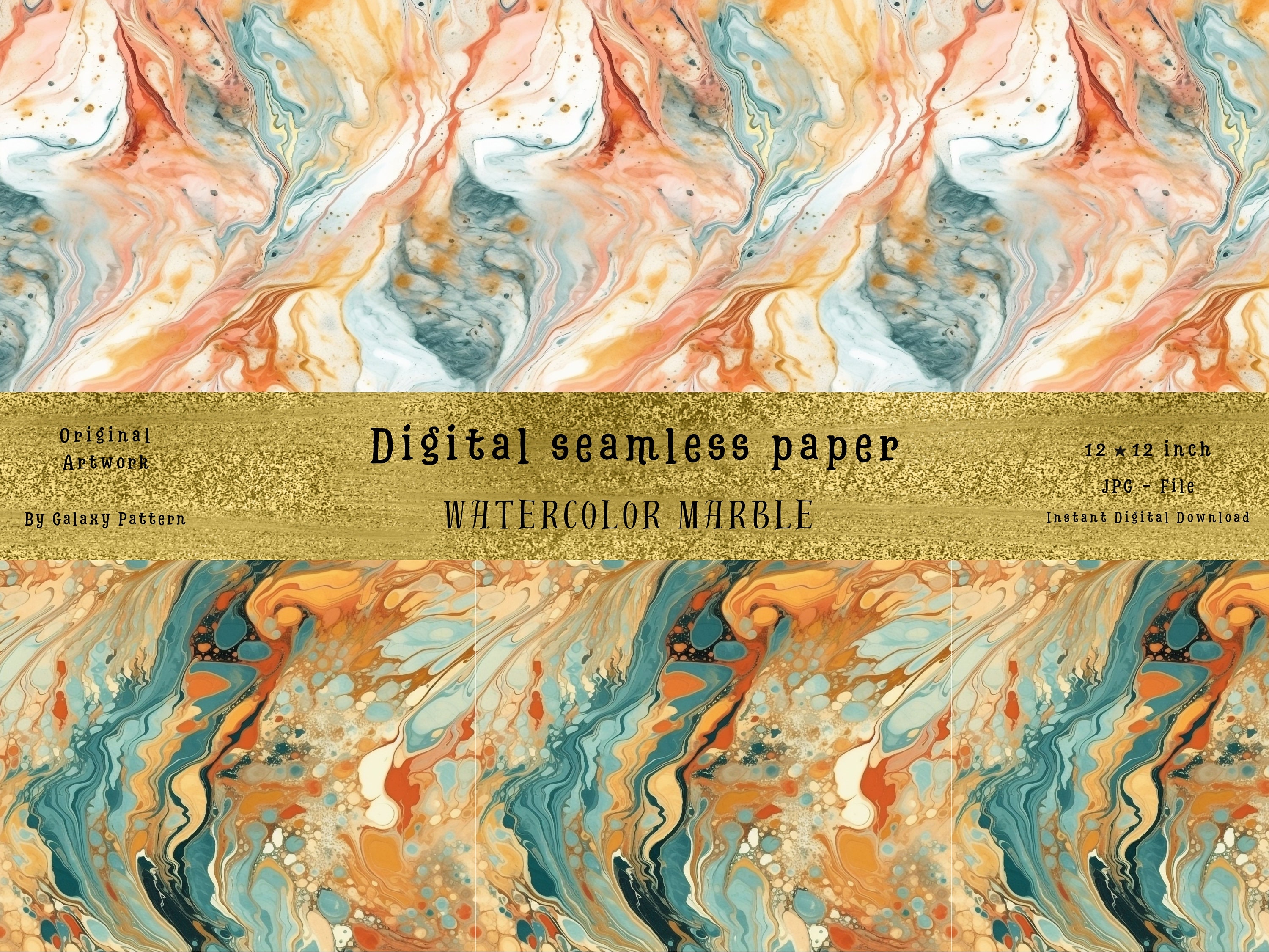 Watercolor Marble Seamless Pattern Digital Download (10 Designs, 300 ...