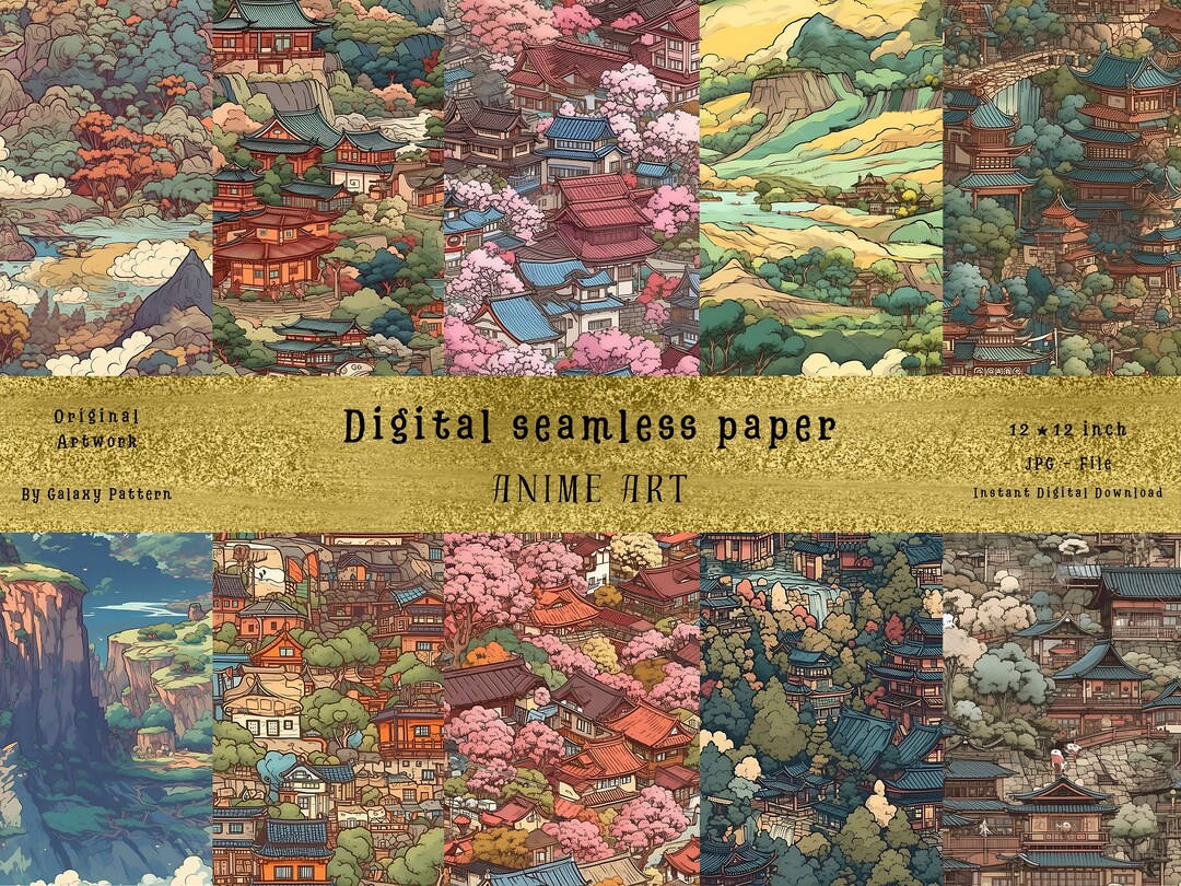 Anime-inspired Seamless Patterns Set | DIY Crafting, Art Lover's Dream ...