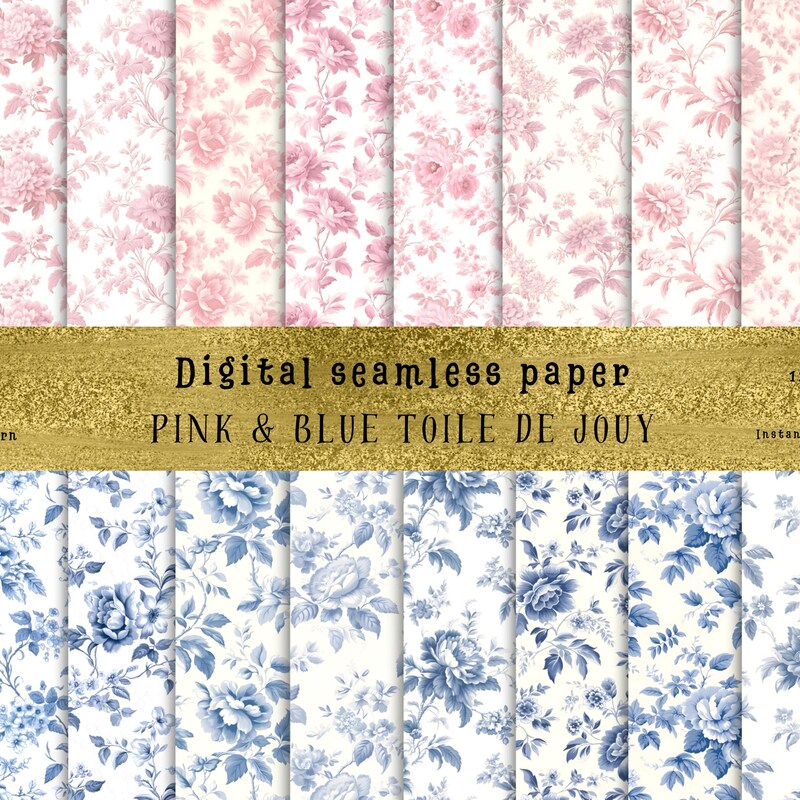 Pink Toile De Jouy - Etsy