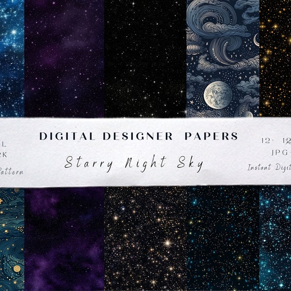 Starry Night Paper - Etsy