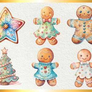 32 Pastel Christmas Gingerbread Clipart Set | for DIY Crafting ...