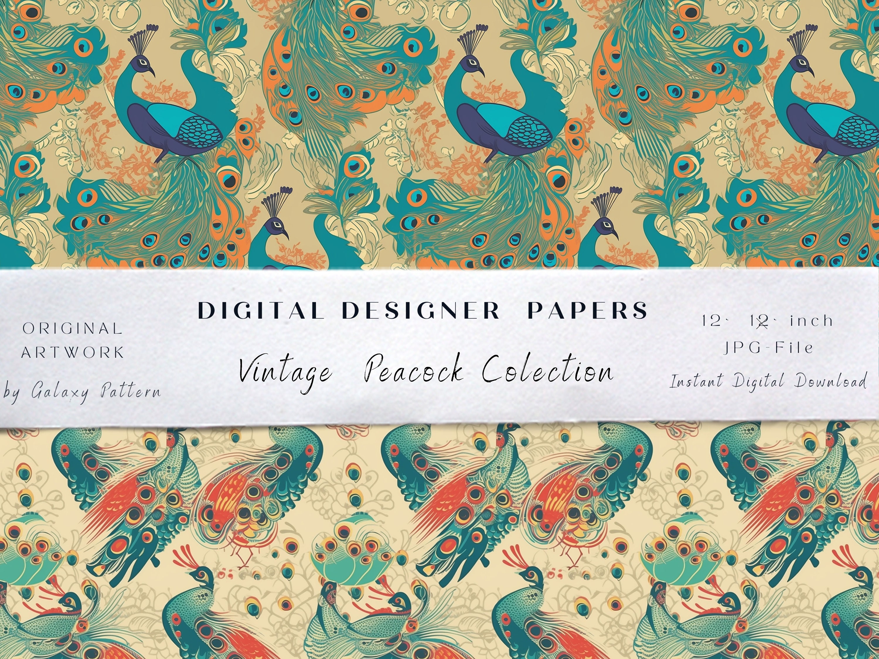 10 Vintage Peacock Seamless Digital Paper for Commercial Use - Etsy