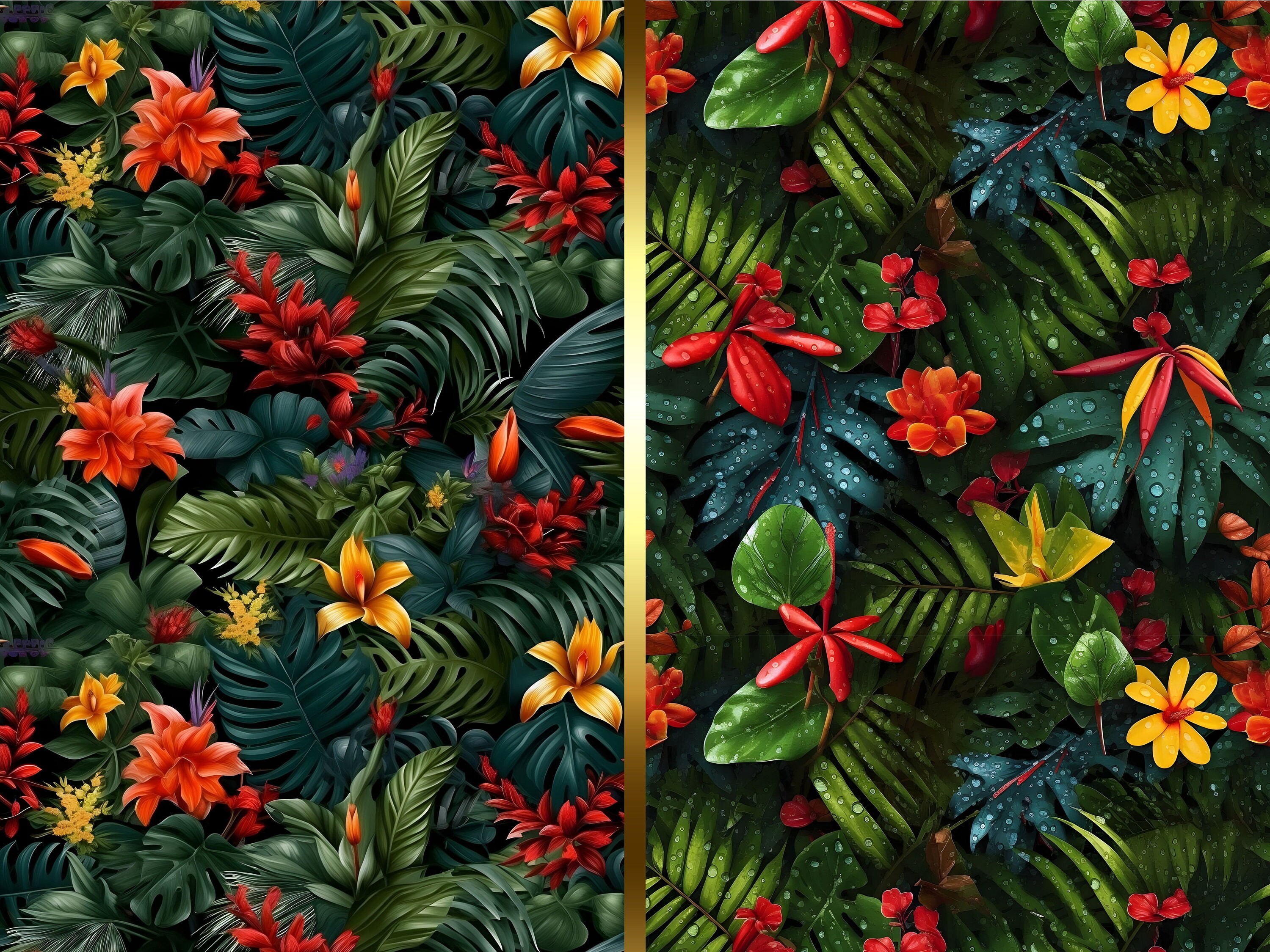 Tropical Rainforest Seamless Patterns Set of 10 With Bonus Surprise ...