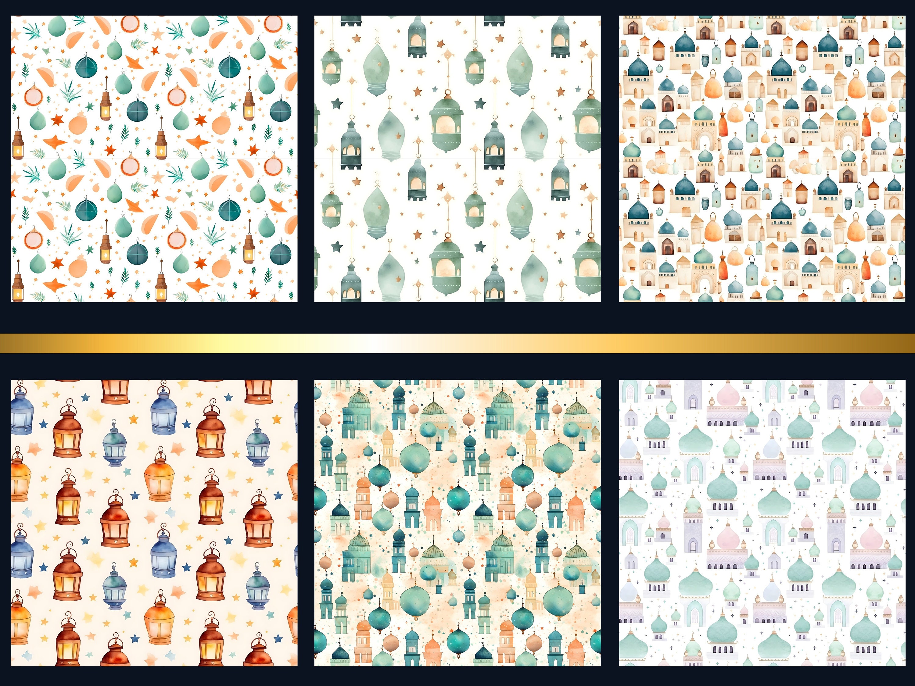 Ramadan and Eid: 20 1 Bonus Cute and Whimsical Seamless Designs ...