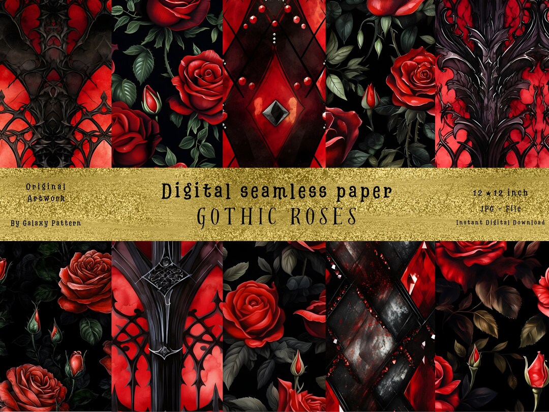 Luxury Rose Gothic Digital Paper, Gothic Digital Paper, Seamless ...