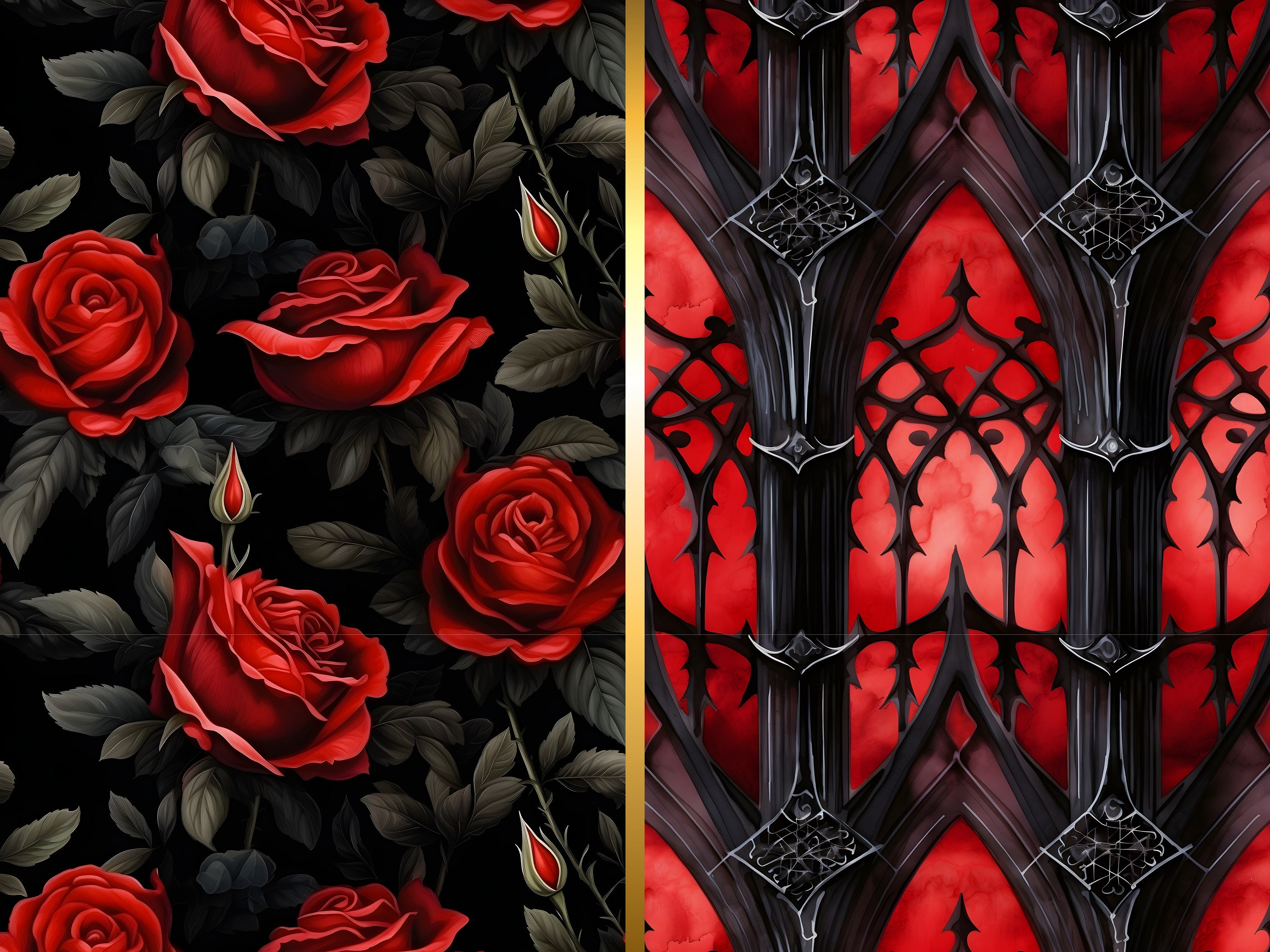 Luxury Rose Gothic Digital Paper, Gothic Digital Paper, Seamless ...