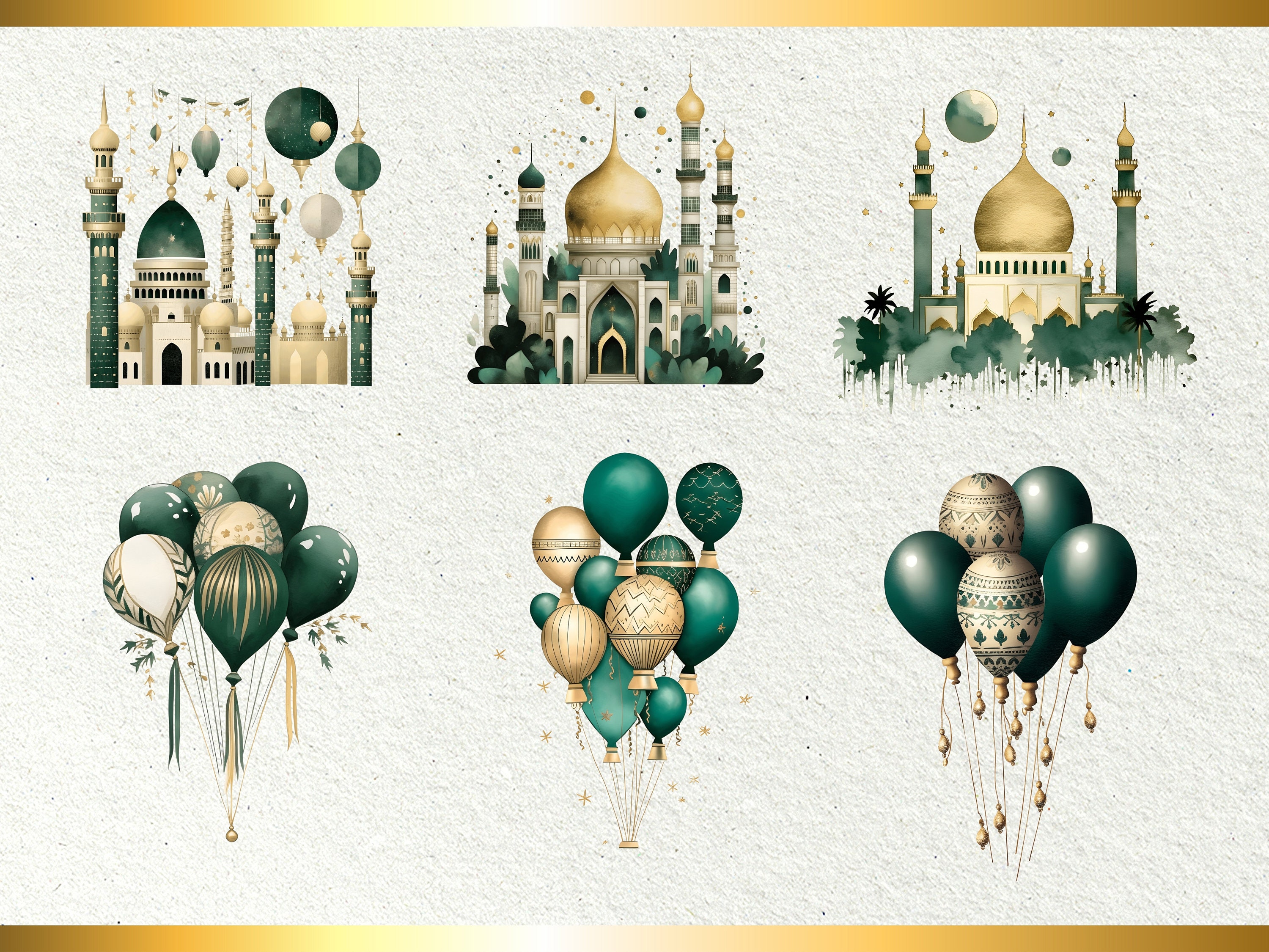 40+3 Bonus Forest Green Islamic Cliparts for Ramadan & Eid - High ...