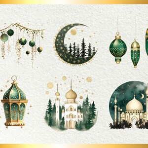40+3 Bonus Forest Green Islamic Cliparts for Ramadan & Eid - High ...