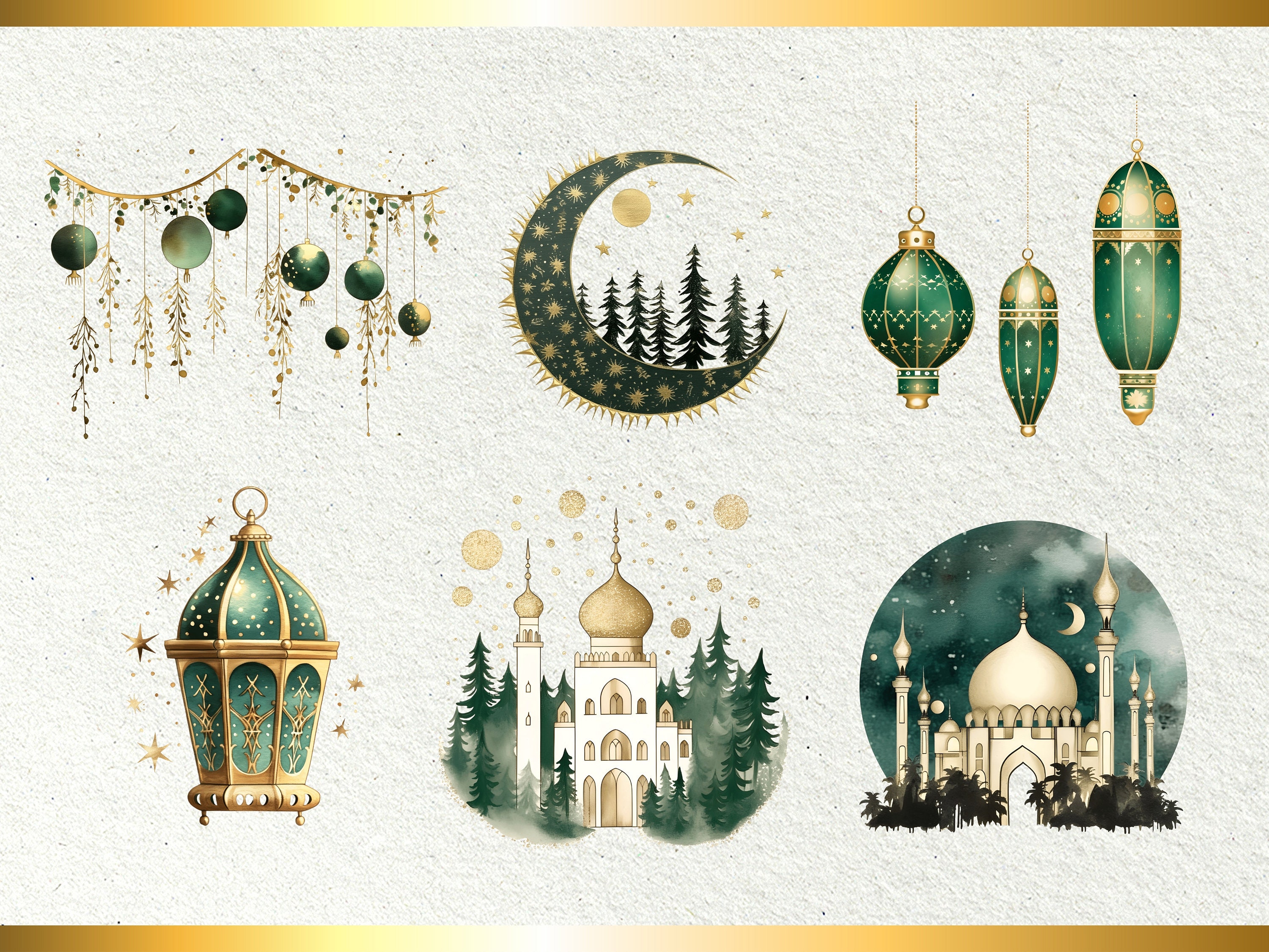 403 Bonus Forest Green Islamic Cliparts for Ramadan & Eid High-quality ...