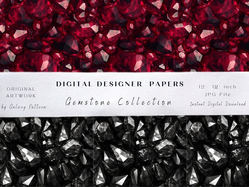 10 Seamless Gemstone Digital Papers Instant Download, Commercial Use ...