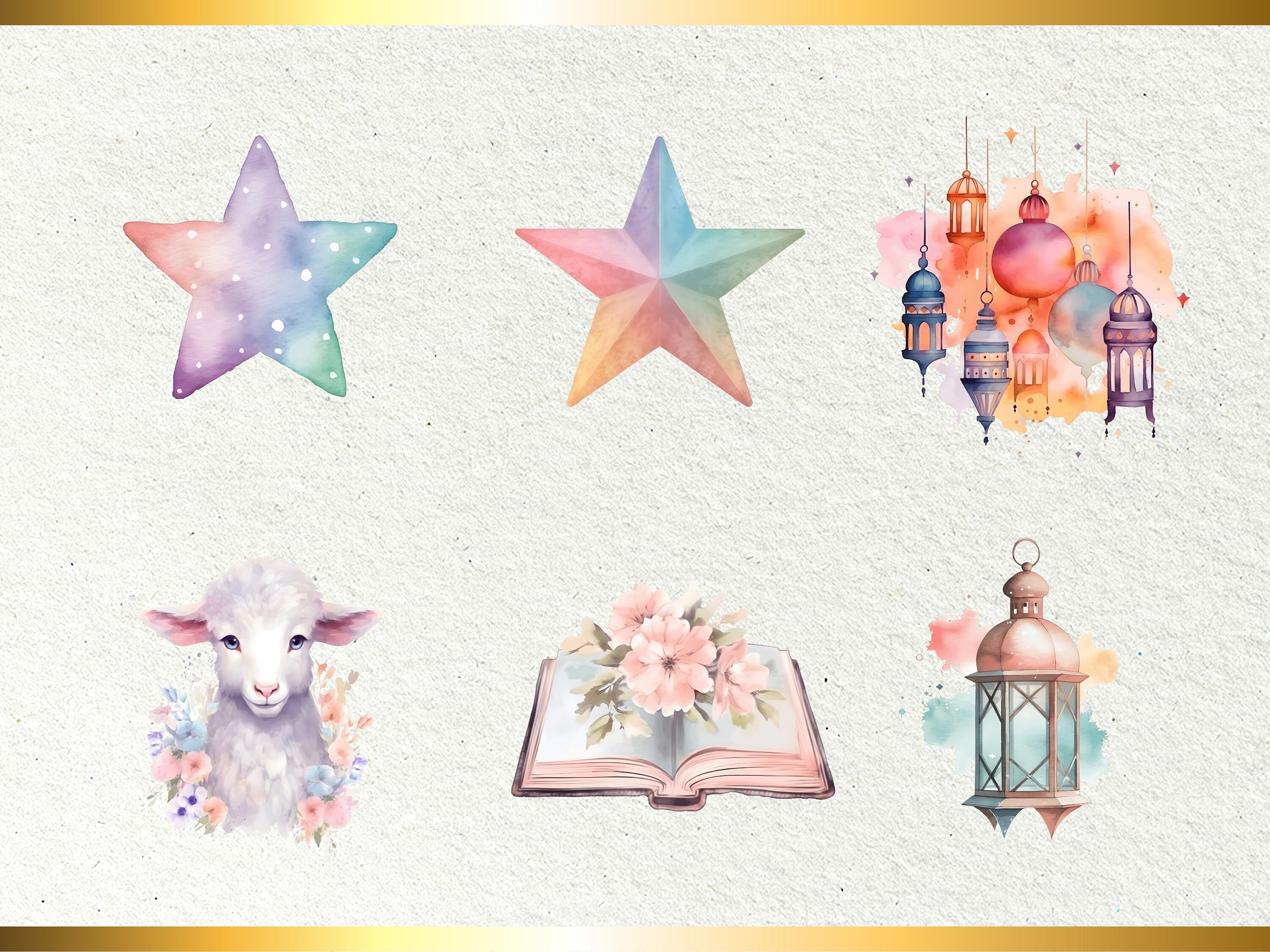 581 Bonus Pastel Islamic Clipart Bundle for Ramadan, Eid High Quality ...