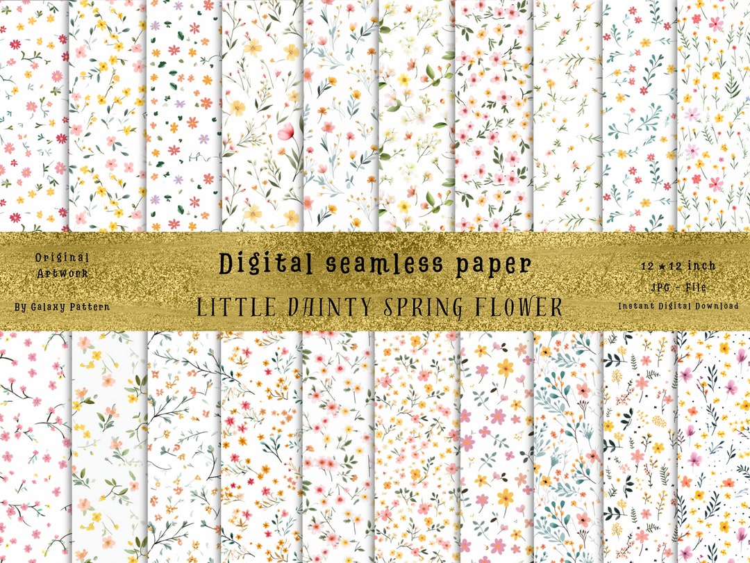 25 Seamless Dainty Spring Flower Patterns - Perfect for Sublimation ...