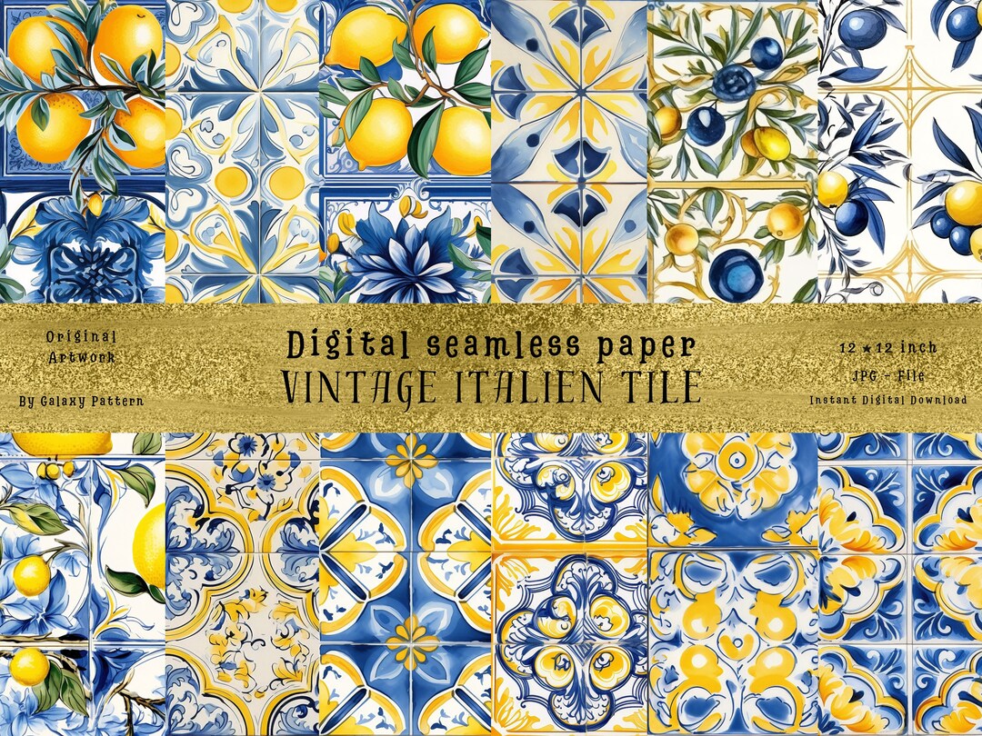 ITALIAN CERAMIC TILES : Printable Pattern, Seamless Design, Background ...