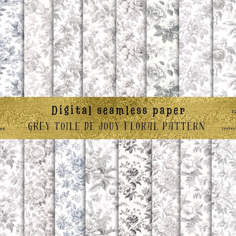 Grey Toile Prints - Etsy