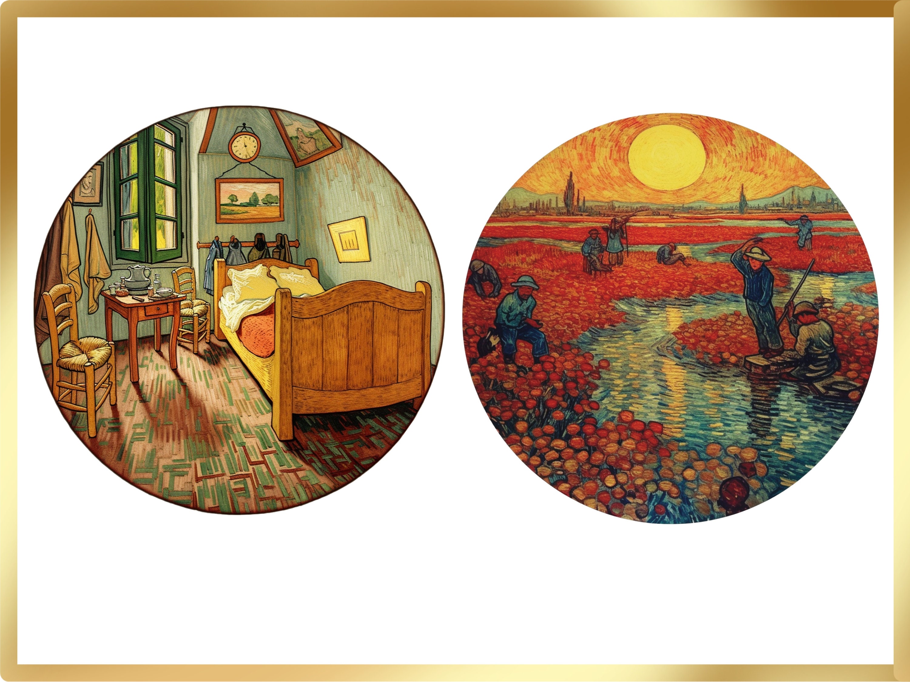 Vincent Van Gogh Clipart Set High Quality PNG Images of 10 Famous ...