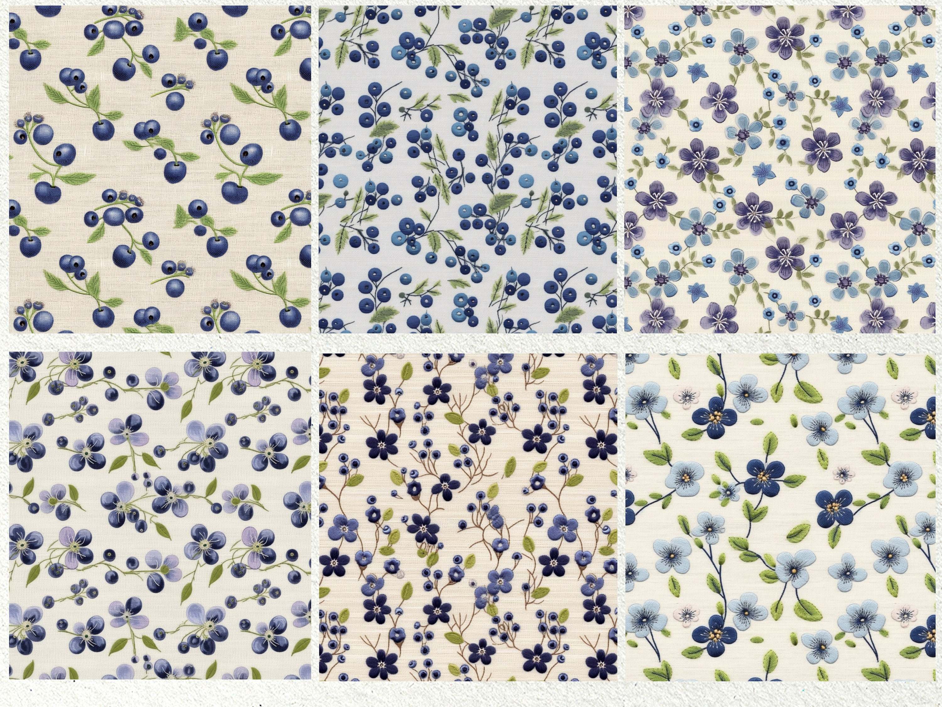 25 Embroidery Blueberry Seamless Patterns Ideal for DIY Projects ...