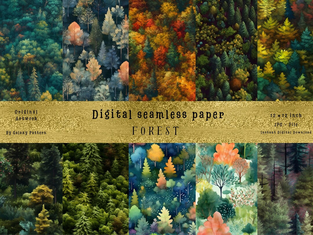 10 Stunning Forest Seamless Patterns | for Commercial Use | DIY ...