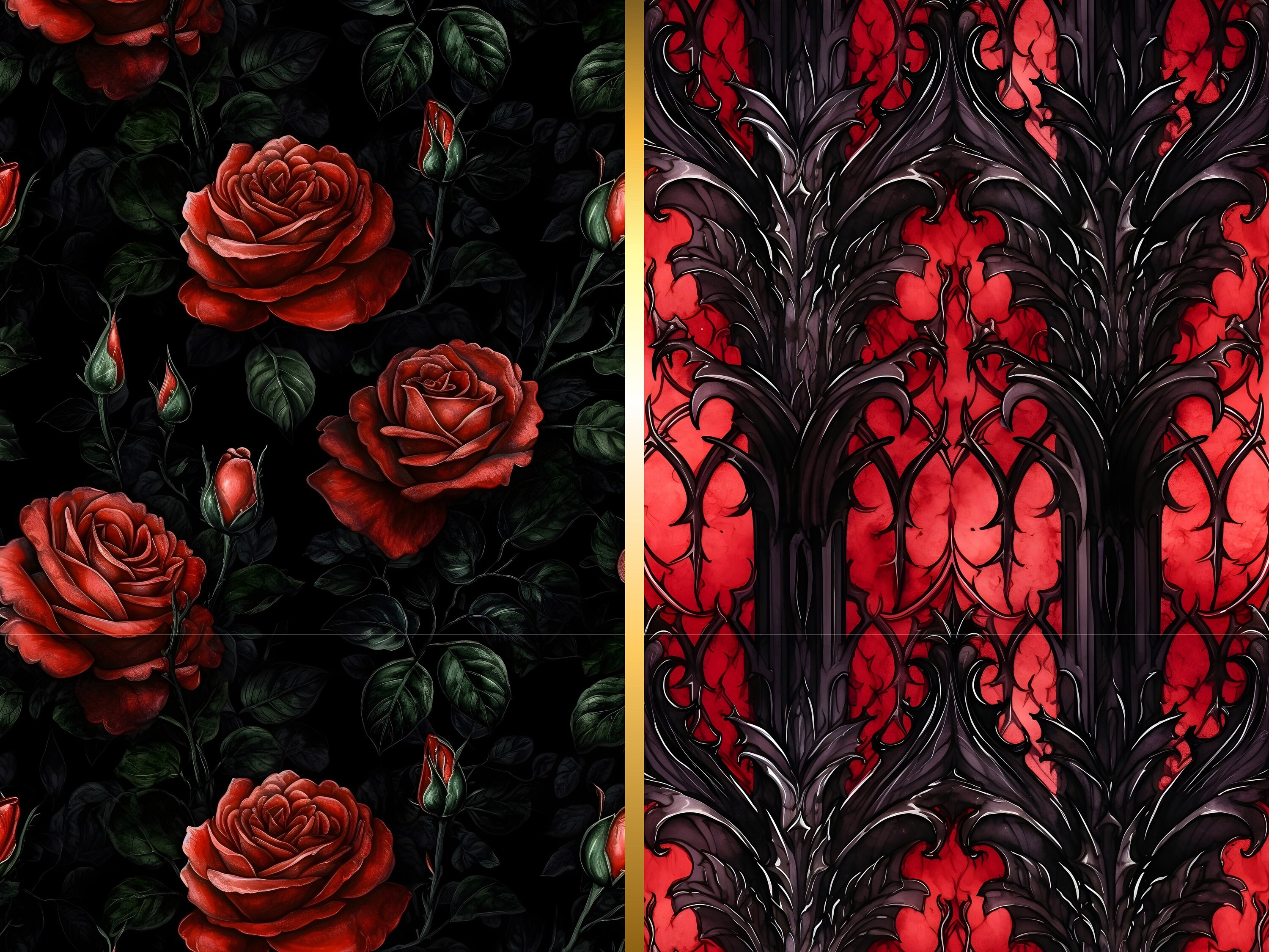 Luxury Rose Gothic Digital Paper, Gothic Digital Paper, Seamless ...