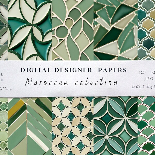 Moroccan Tiles Paper - Etsy