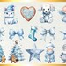 Blue Christmas Watercolor Clipart: Holiday PNG Graphics (commercial Use ...