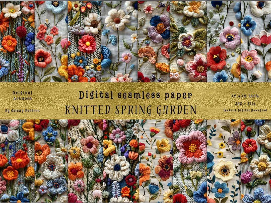 22 Seamless Knitted Spring Flower Patterns - Perfect for DIY Crafts ...