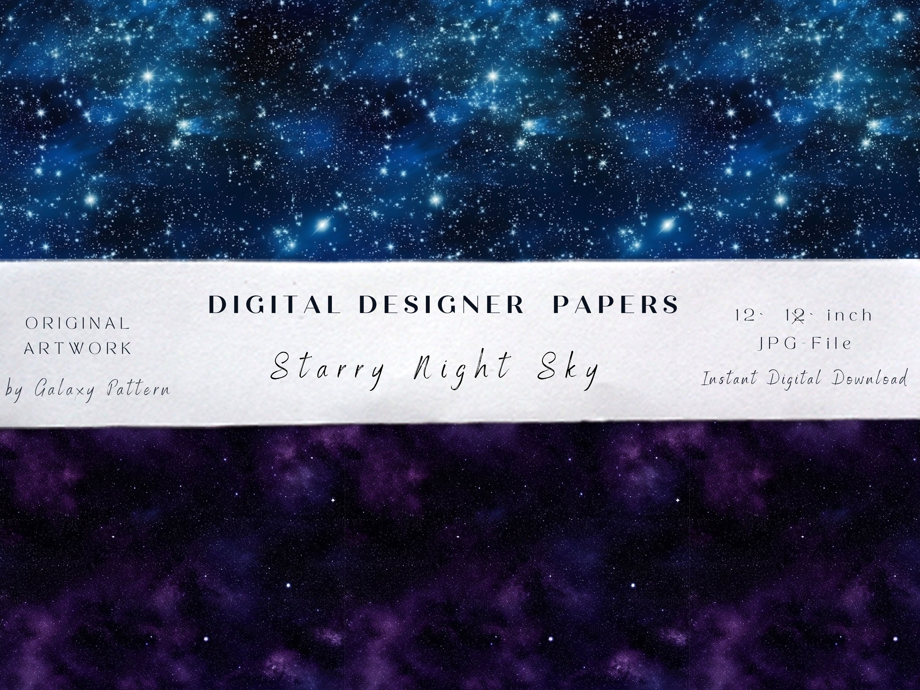 Starry Night Background, Digital Paper, SEAMLESS Pattern, Stardust ...