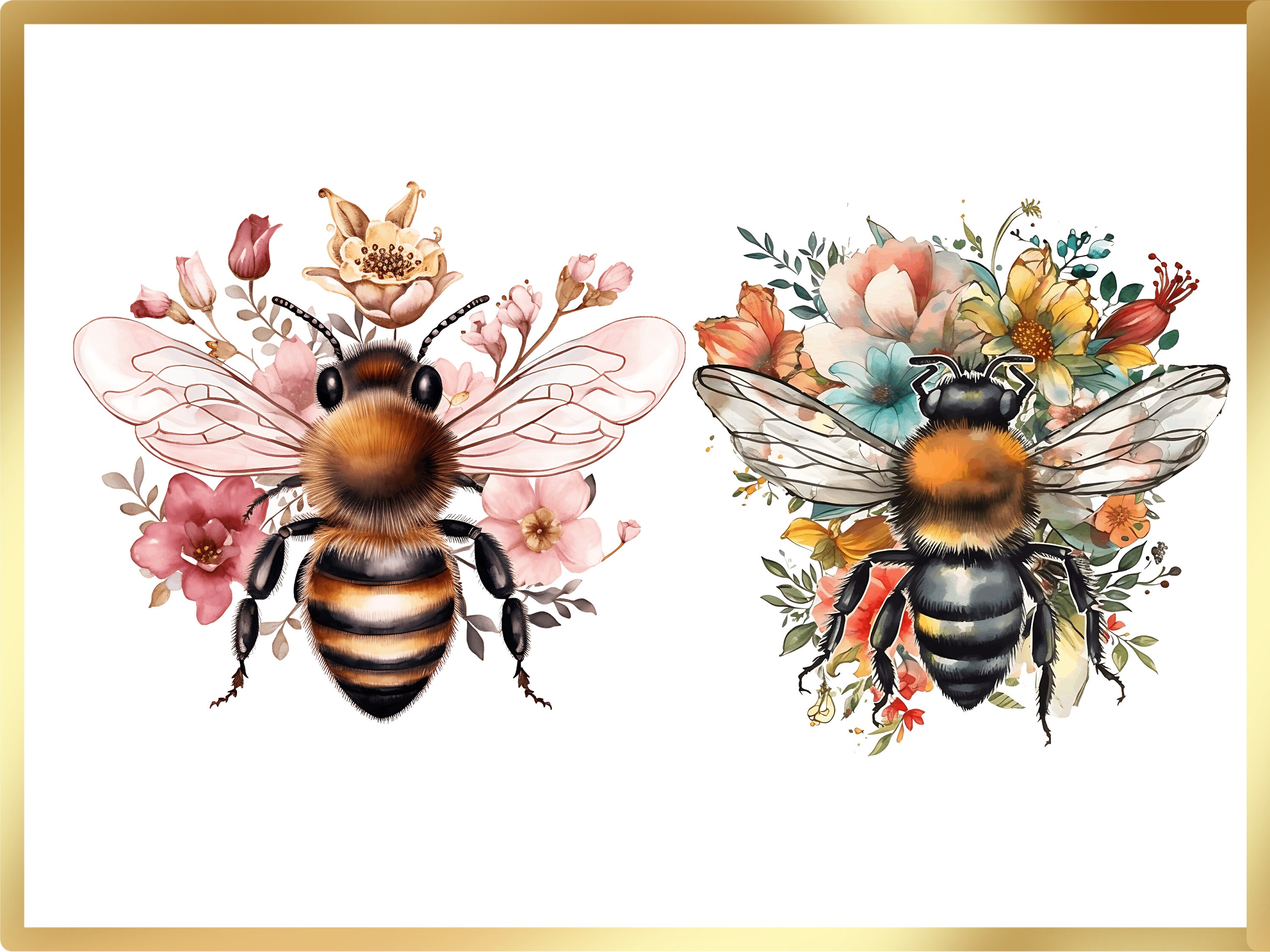 Watercolor Queen Bee Clipart Set 10 High-quality PNG Images - Etsy