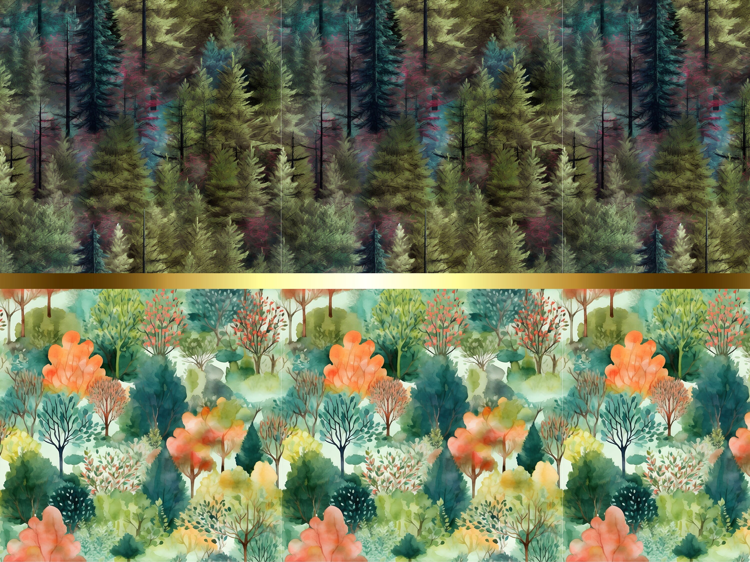 10 Stunning Forest Seamless Patterns | for Commercial Use | DIY ...
