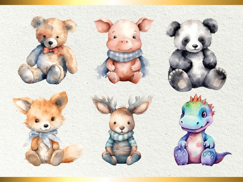 40 Cute Stuffed Animals Clipart Set Perfect for DIY Projects ...
