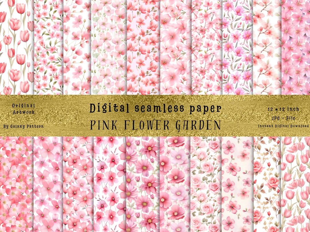 25 Angela Barrett Pink Flower Patterns - Sublimation, Wall Art, Fabric ...