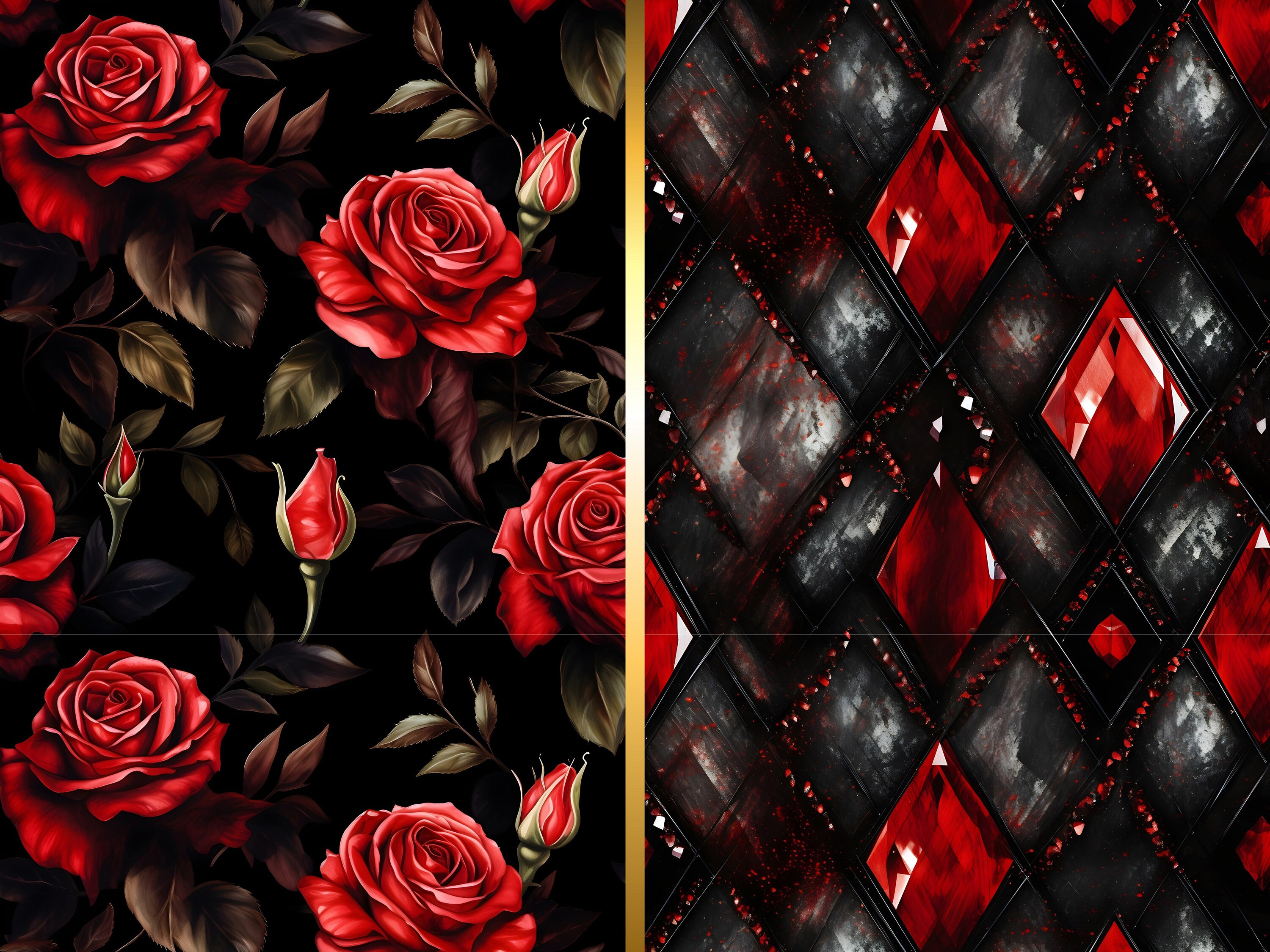 Luxury Rose Gothic Digital Paper, Gothic Digital Paper, Seamless ...