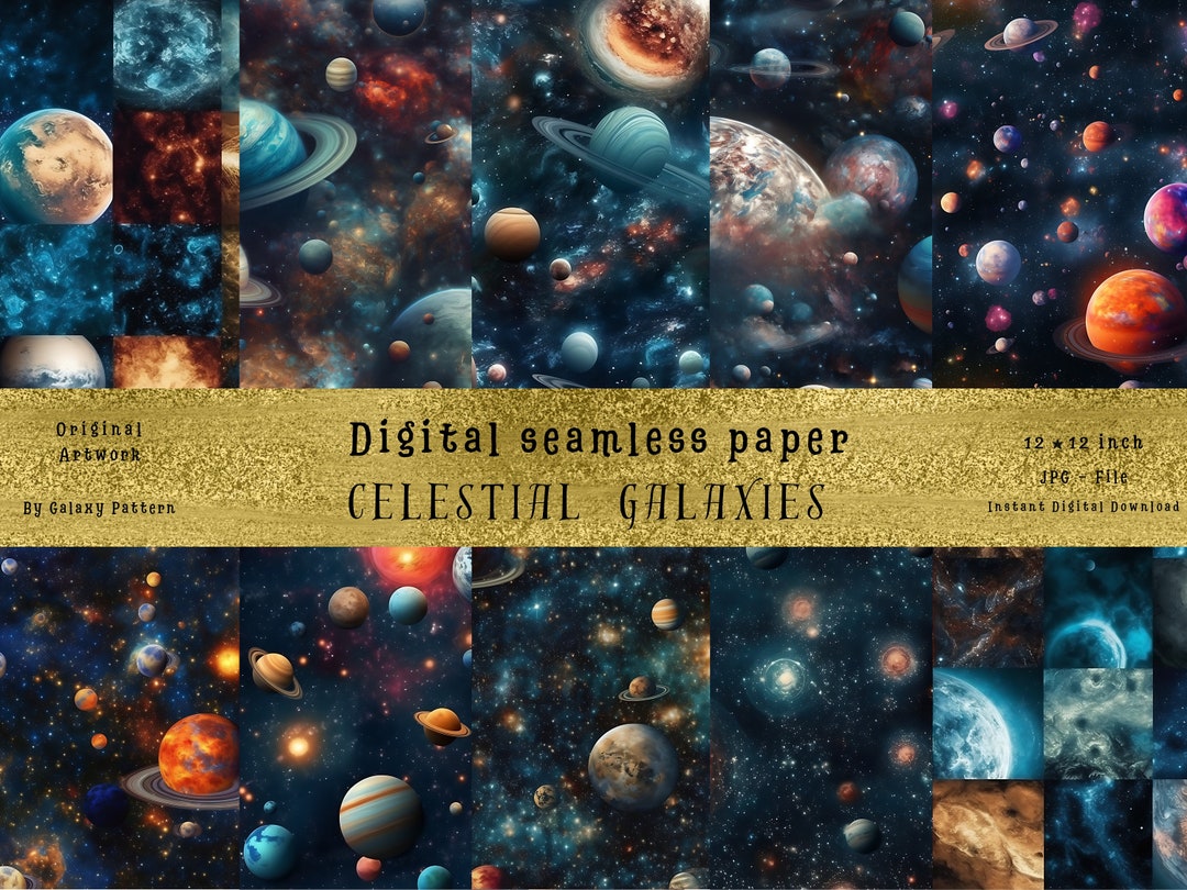 Cosmic Celestial Patterns: 10 Seamless Pattern Set + Bonus for DIY ...