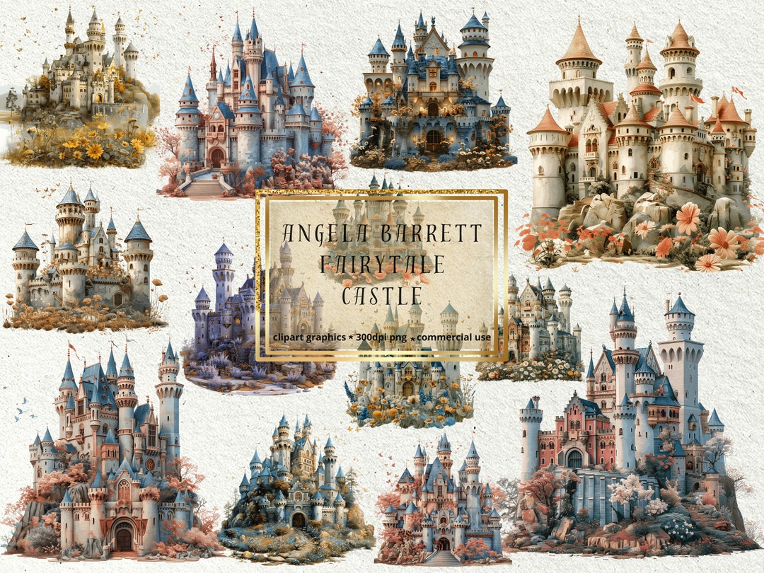 30 Watercolor Castle Clipart - Angela Barrett Inspired Fairytale Images ...
