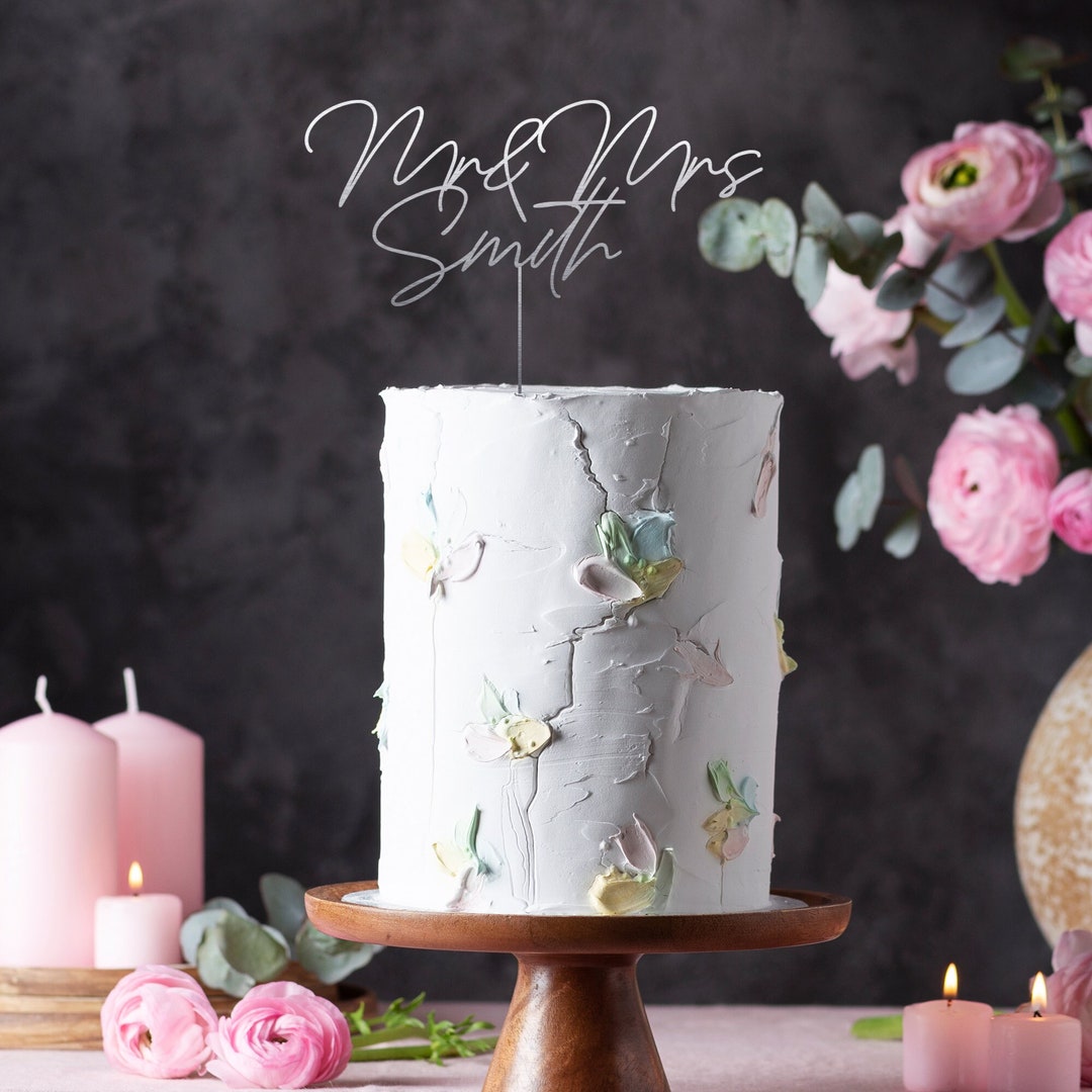 Personalised Wedding Wooden Cake Topper / Handwriting Mr & Mrs - Etsy