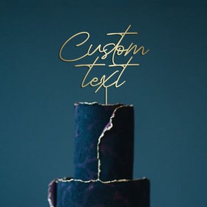 Wooden Custom Cake Topper With Your Text / Personalised Party Decor ...