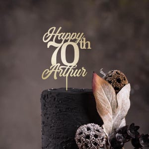 Personalised Birthday Wooden Cake Topper With Name and Age Personalised ...