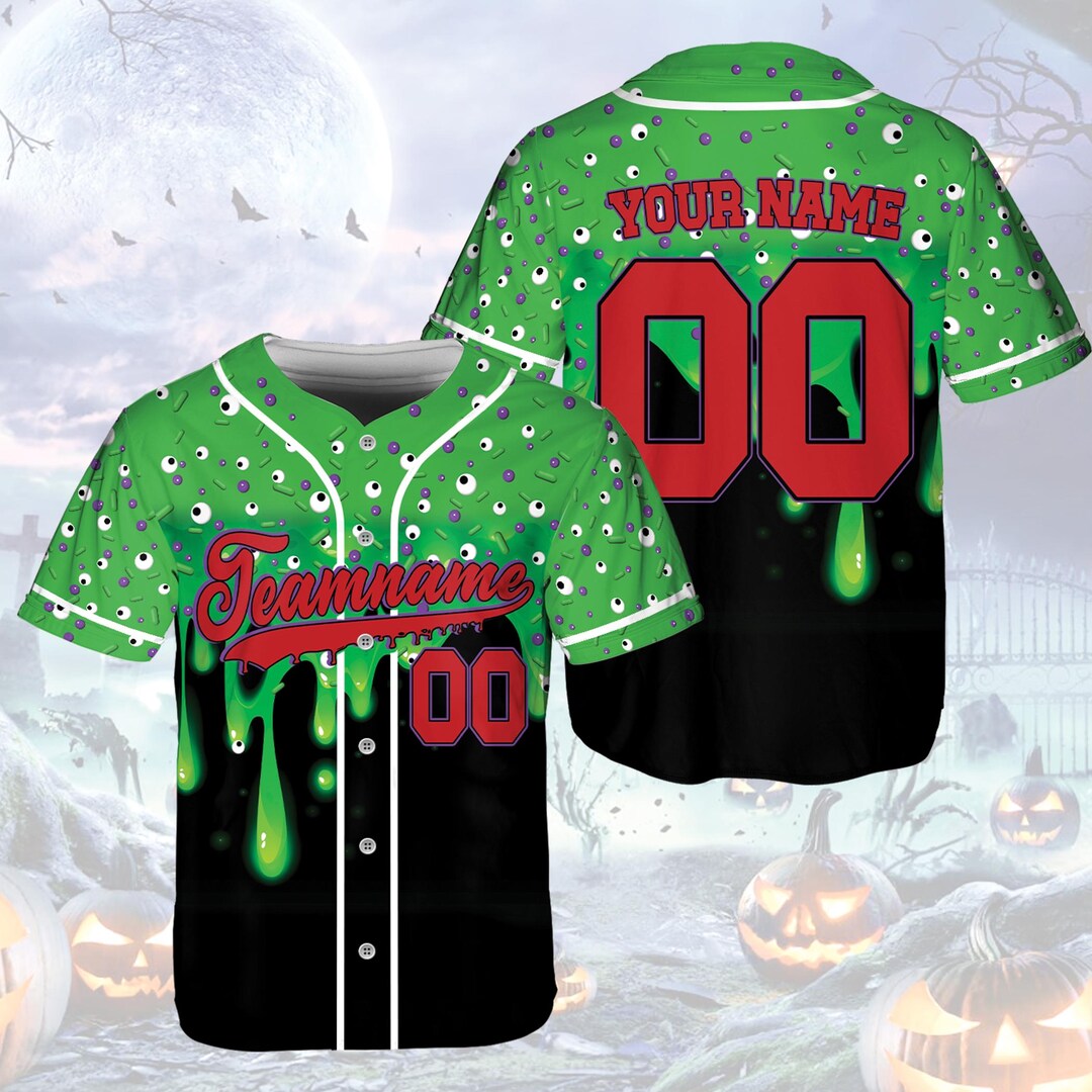 Custom Halloween Baseball Jersey, Custom Name & Number Halloween Outfit ...