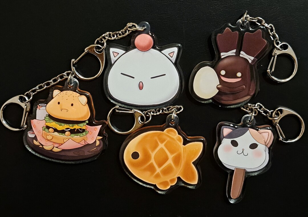 FFXIV Cute Food Keychain, Final Fantasy XIV Custom Minion Art, Fat Cat ...