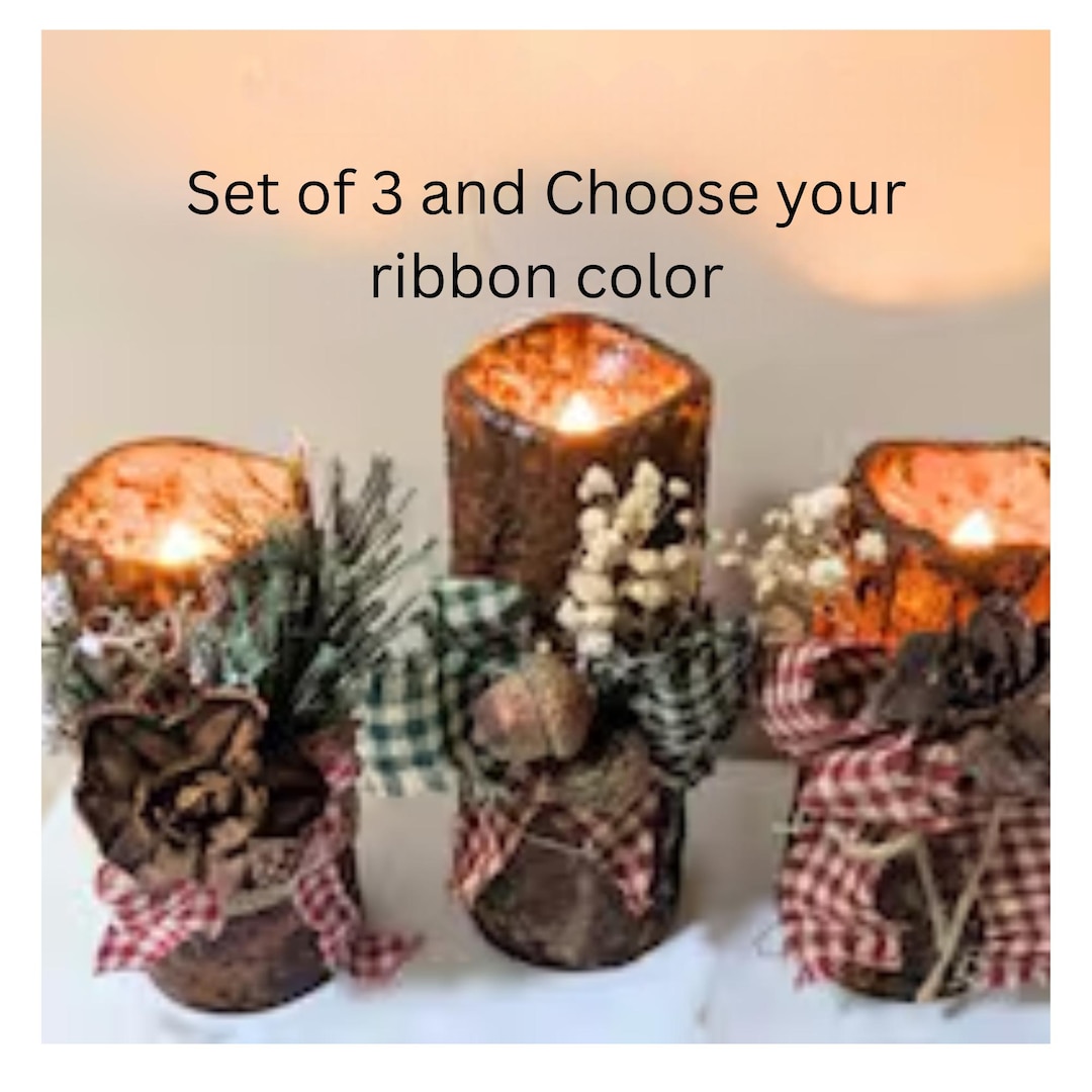 Battery Operated Primitive Candle Flameless - Etsy