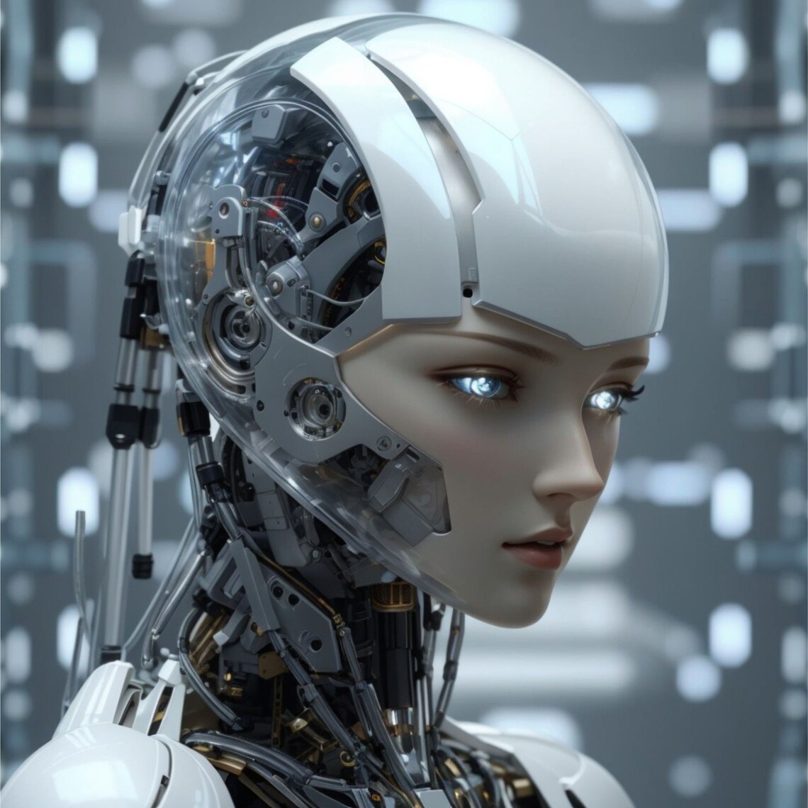 Futuristic Female Android Humanoid Robot Ai Art Digital Print - Etsy