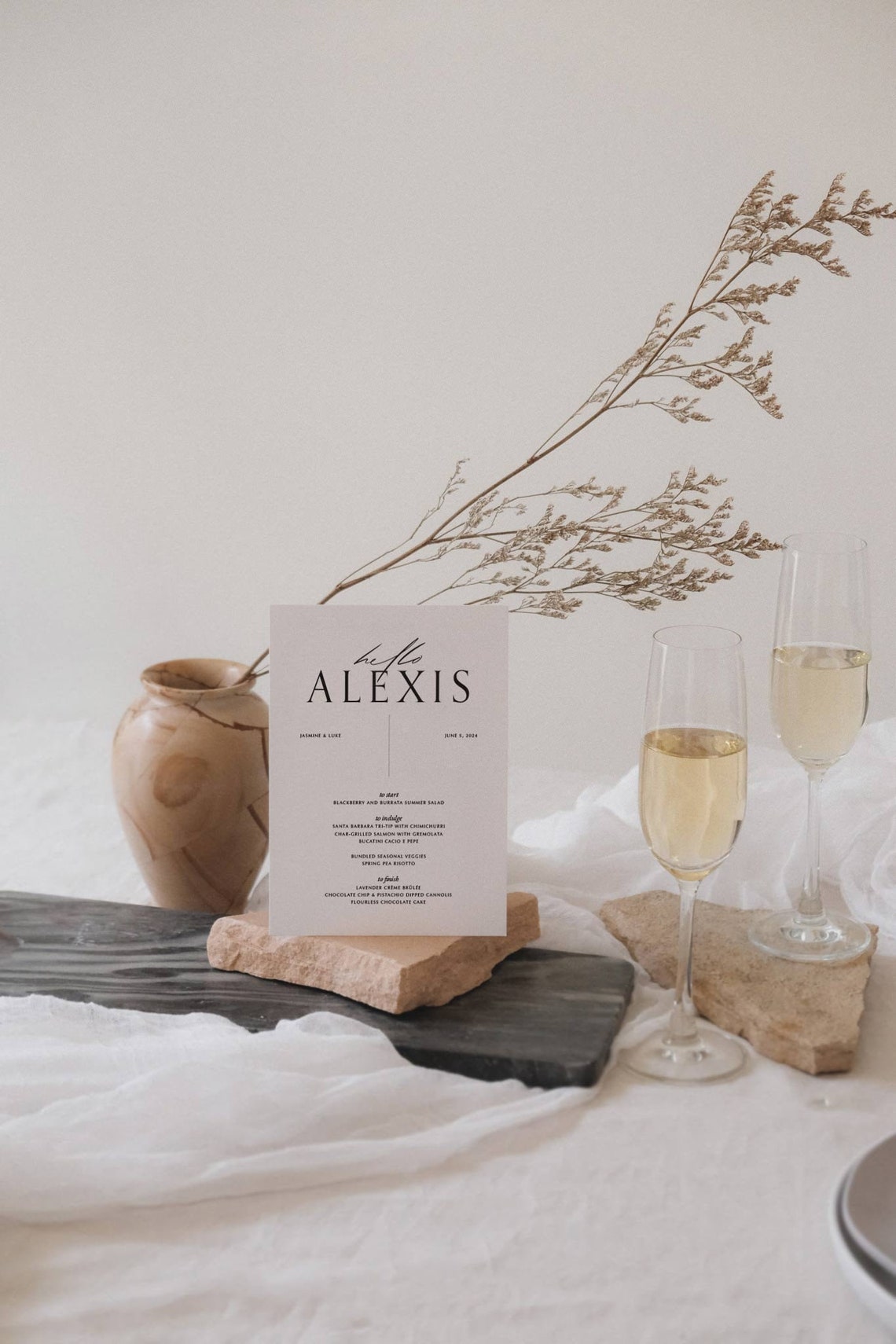 Minimalist Modern Wedding Menus Aesthetic Wedding Menus - Etsy