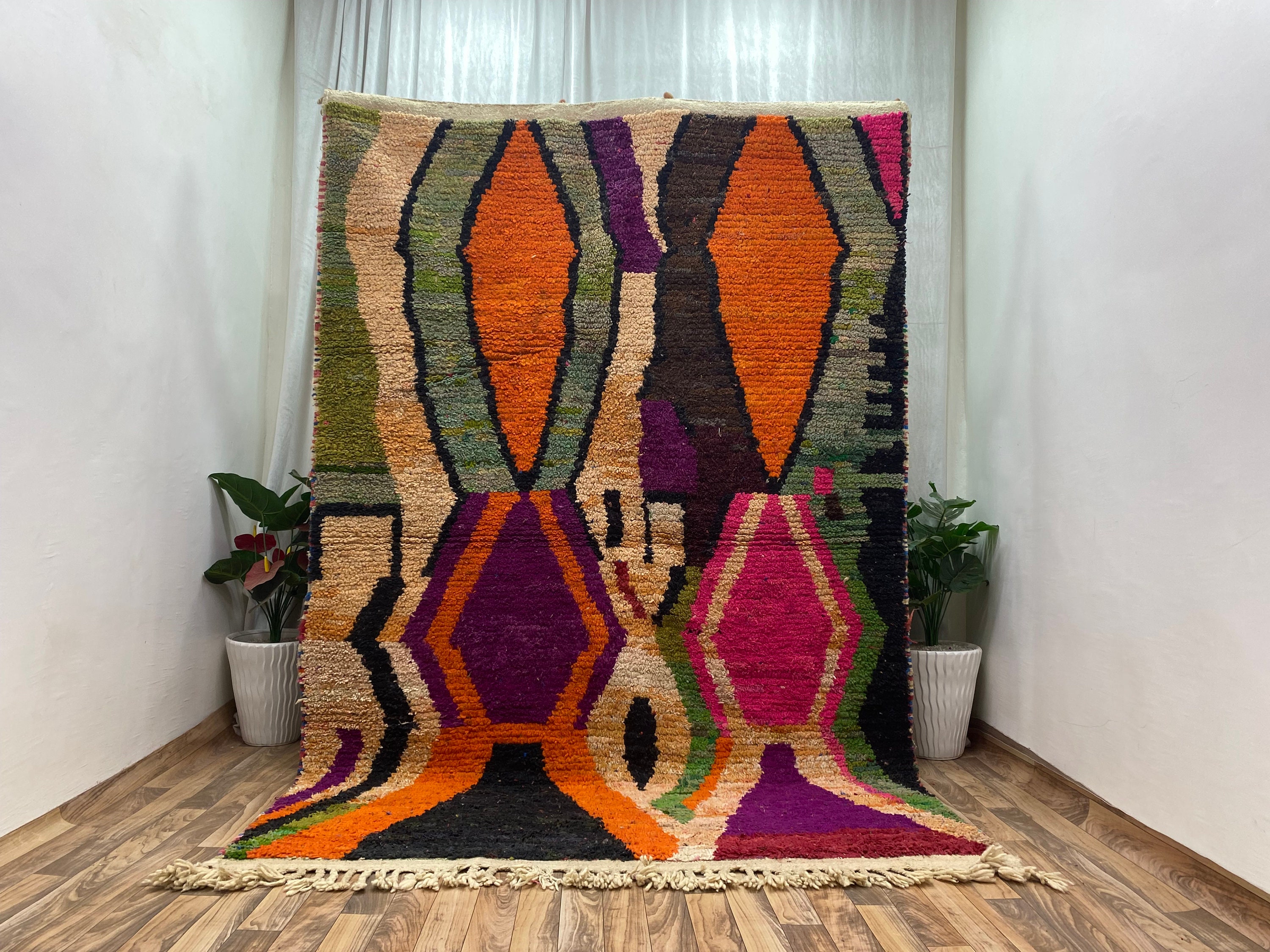 Moroccan Rug Green Handmade Rug Moroccan Berber Rug Beni Ourain Rug ...