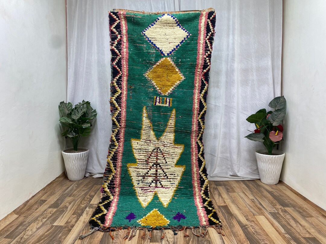 Unique Handwoven Small Moroccan Rugs Runner, Mint Green Rag Rugs for ...