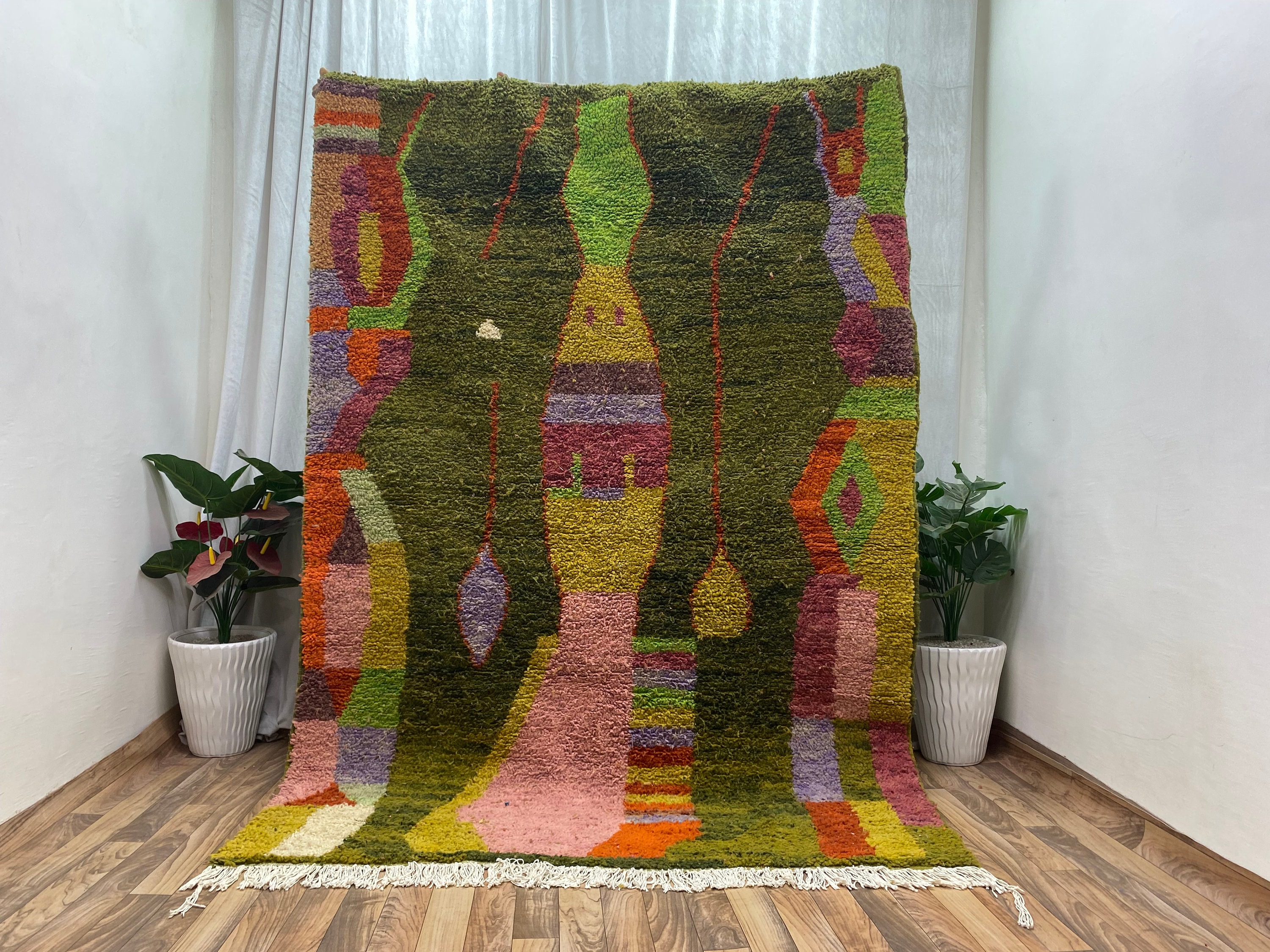 Custom Moroccan Green Rug,green Rug,handmade Berber Wool Rug,olive ...