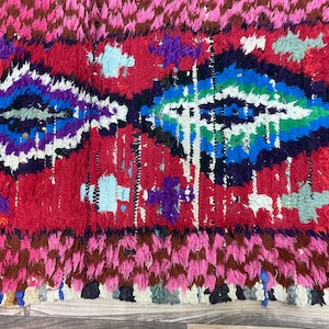 Moroccan Old Rug Runner, Colorful Narrow Runner Rug, Antque Azilal Rug ...